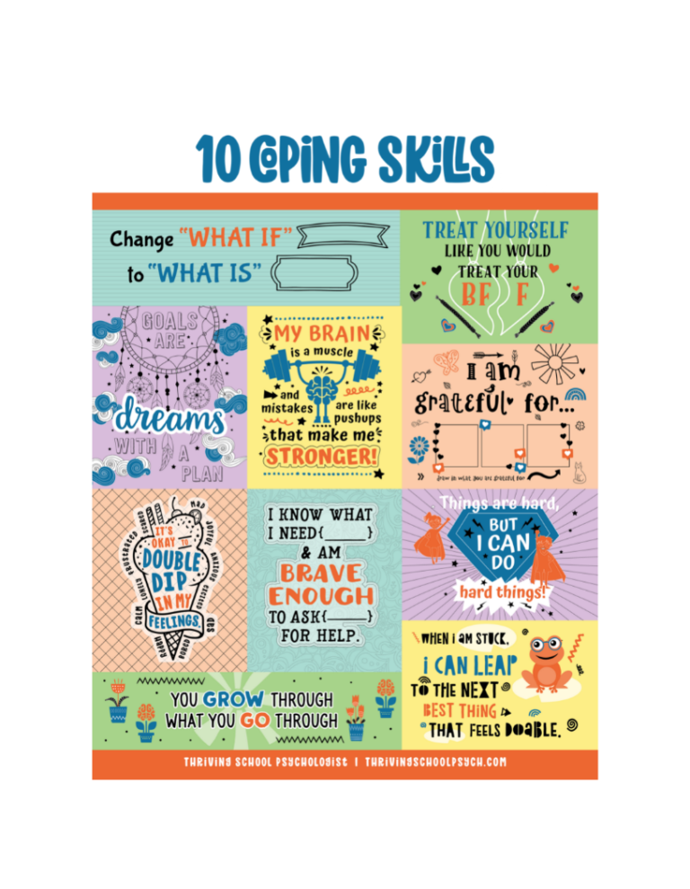 10 Coping Skills Poster - Thriving School Psychologist ...